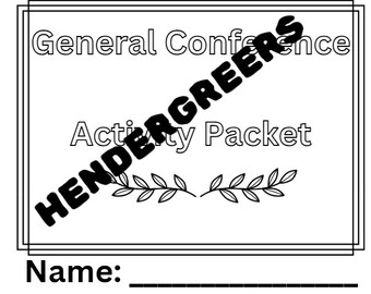 LDS General Conference Packet / Primary Children Activity Packet ...