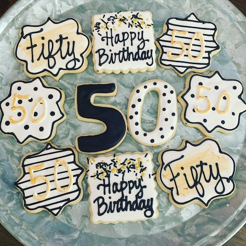 Vintage 40th Birthday Cookies - Etsy
