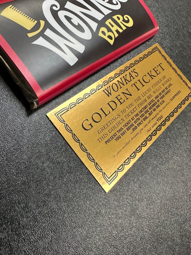 Willy Wonka 100g Chocolate Bar LARGE ! Gift Novelty With SHINY Carded ...