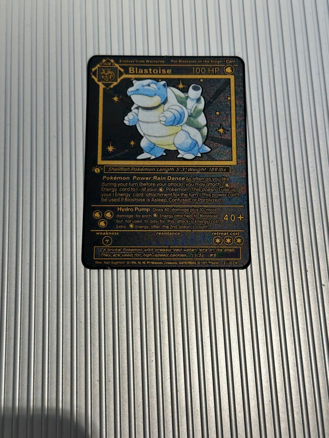 Blastoise Card / Metal Display Card / Gift / Pokemon Fun - Etsy