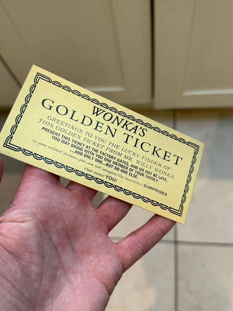 5x Willy Wonka Chocolate Bar Wrapper +5 Shiny Carded Golden Tickets ...