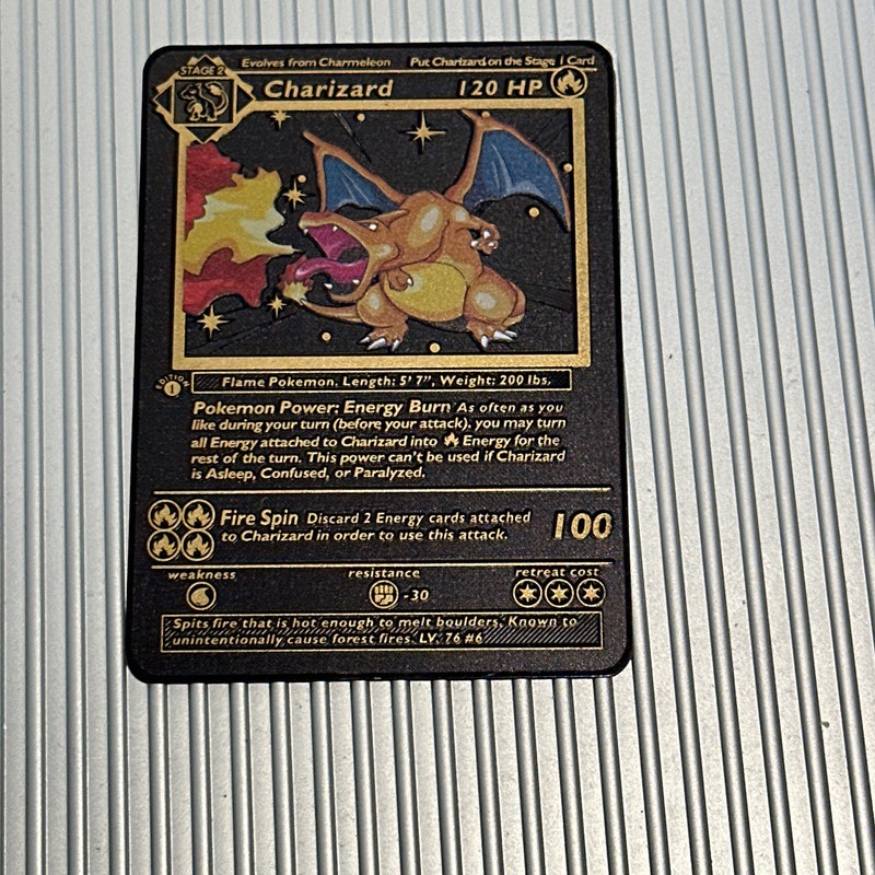 Metal Charizard Card - Etsy