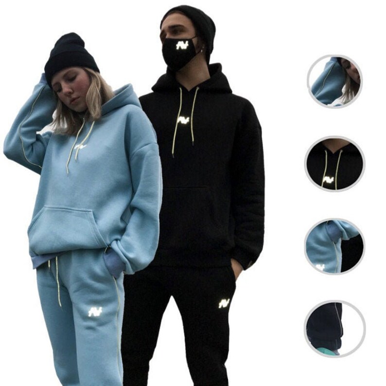Sports suit hoodie pants unisex cloth reflective cloth | Etsy