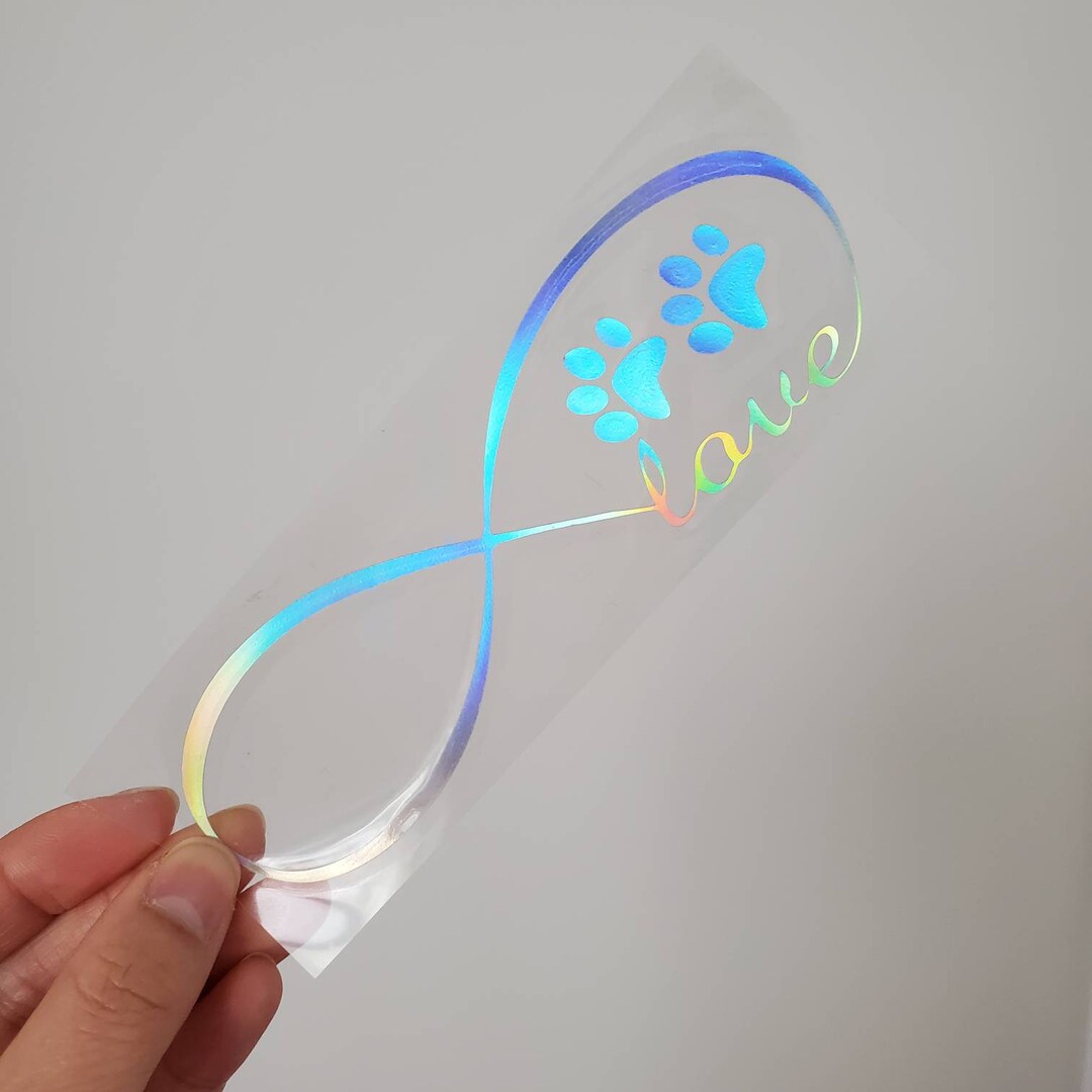 Infinity Love Dog Holographic Vinyl Decal Sticker - Etsy