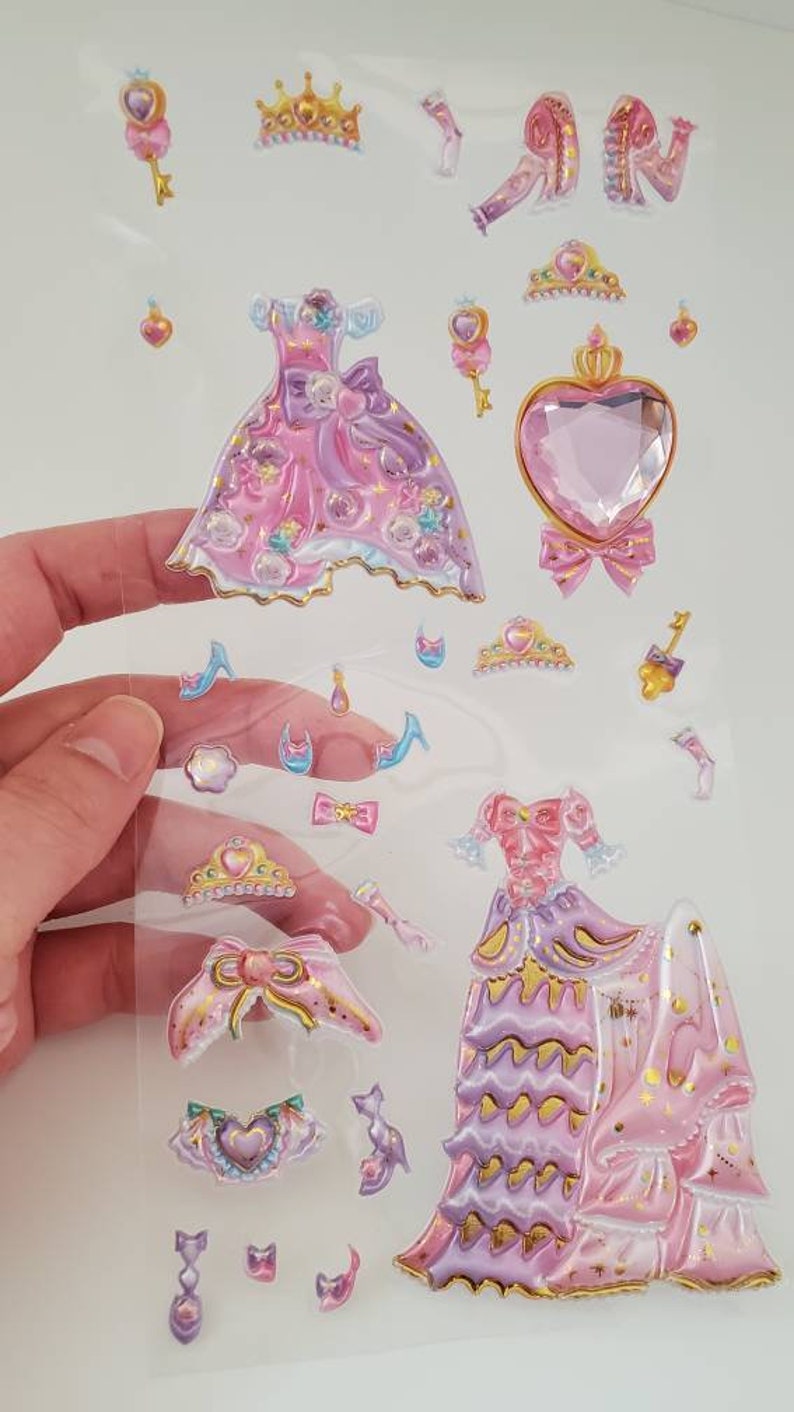 Princess Puffy Foam 3D Dress-up Doll Stickers - Etsy