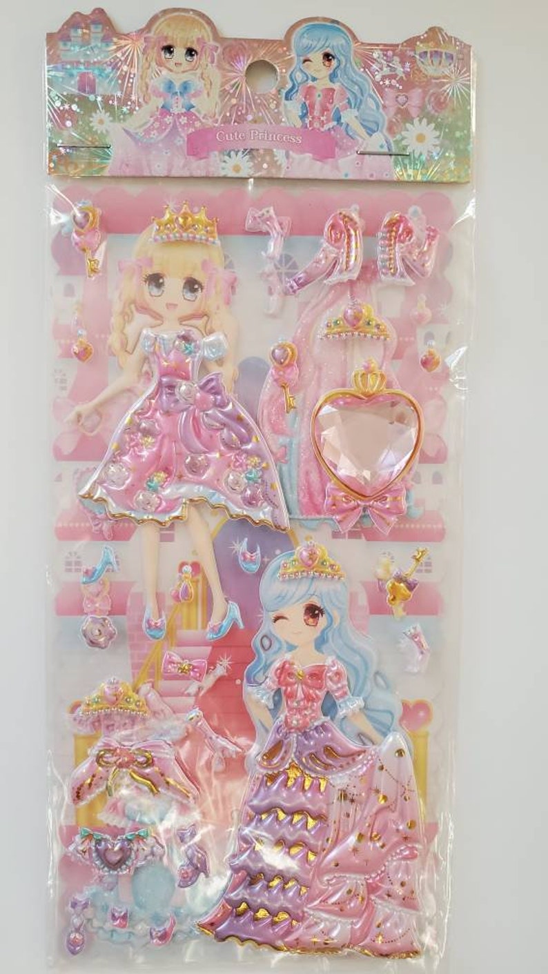 Princess Puffy Foam 3D Dress-up Doll Stickers - Etsy