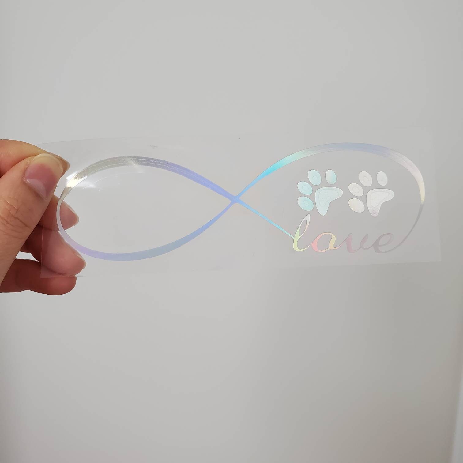 Infinity Love Dog Holographic Vinyl Decal Sticker - Etsy