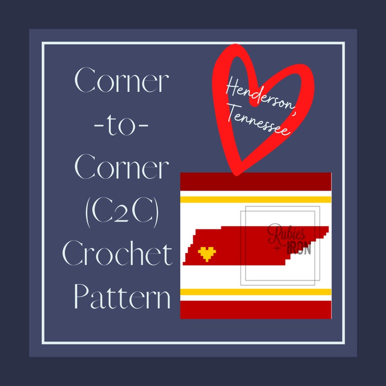 Tennessee, Henderson - C2C Crochet Pattern - Large Throw Blanket - Etsy