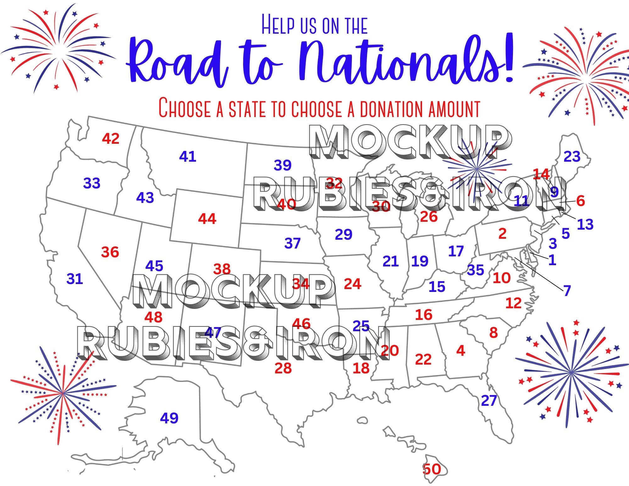 Nationals Fundraiser Map, Cheer Competition Funds, Calendar Fundraiser ...