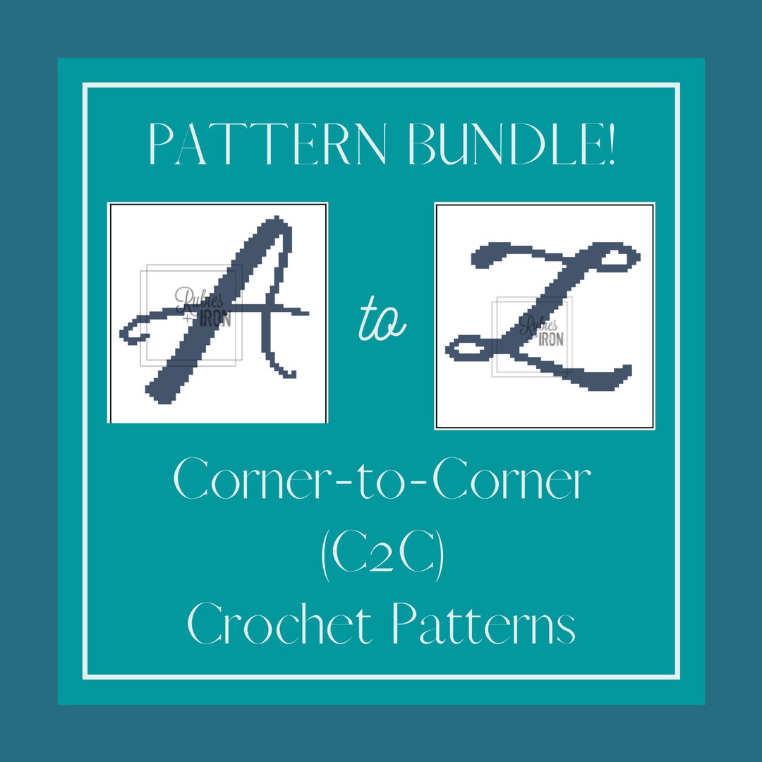 Monogram Crochet Pattern Bundle, C2C Crochet Blanket Pattern, Handmade ...