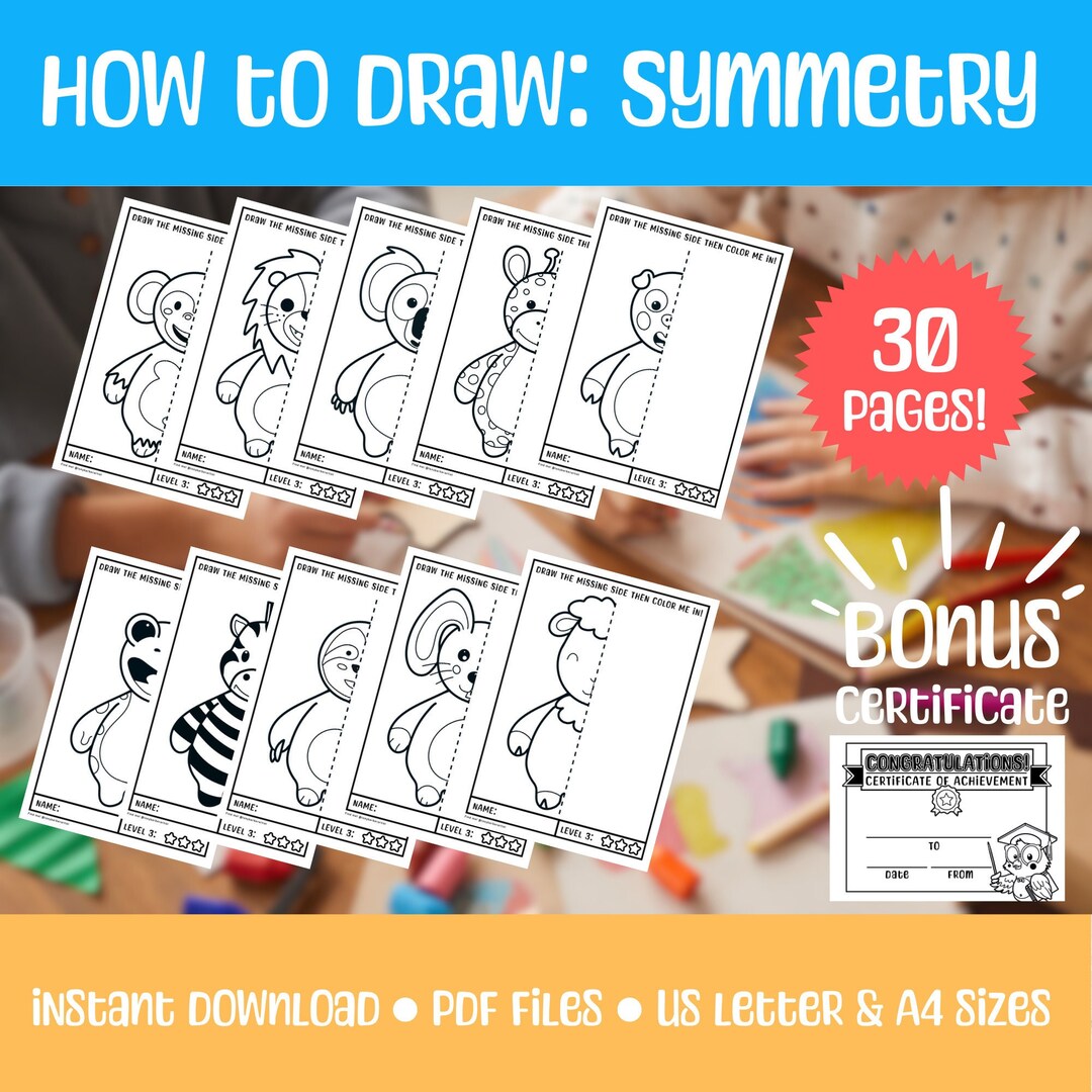 How to Draw Symmetry Digital Drawing Activity Learn to Draw Activity ...