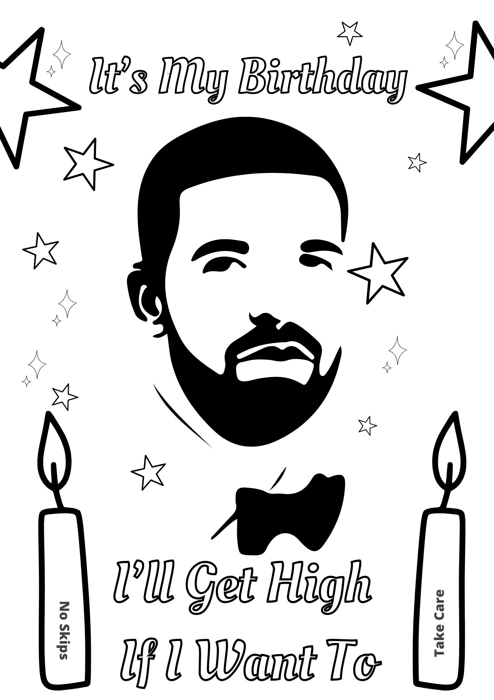 Drake Coloring Pages Take Care Album Coloring Lyric Coloring Pages ...