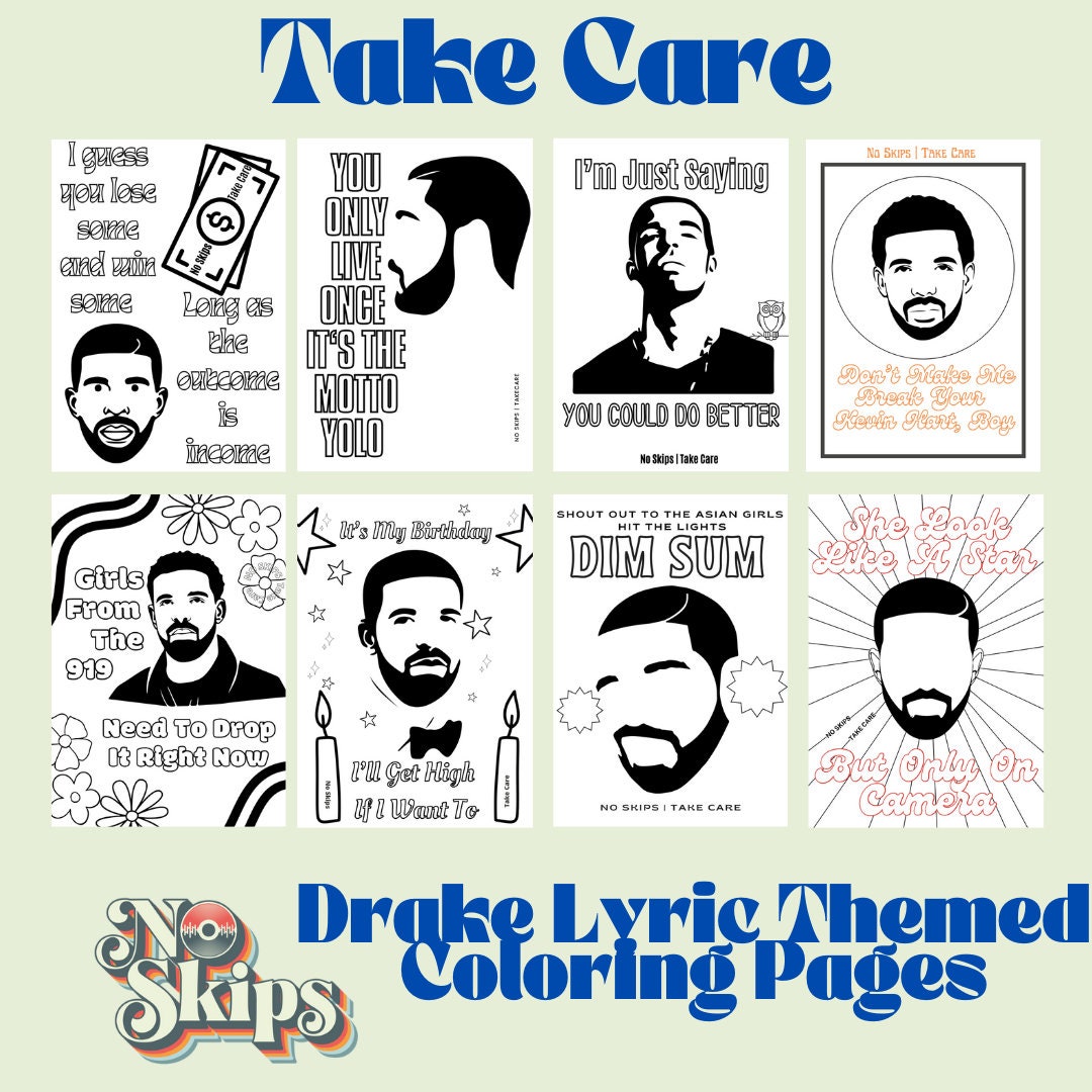 Drake Coloring Pages Take Care Album Coloring Lyric Coloring Pages ...