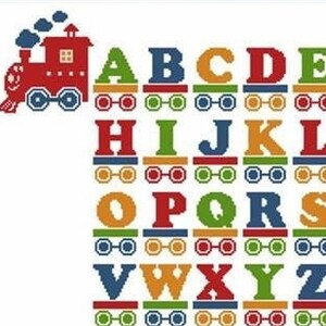Train Alphabet Counted Cross Stitch Pattern - Etsy