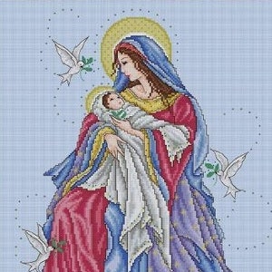 Madonna & Child Counted Cross Stitch Pattern - Etsy