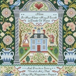 American Antique Sampler Counted Cross Stitch Pattern - Etsy