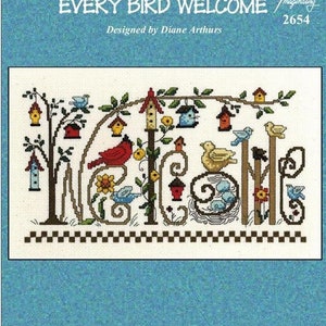 Every Bird Welcome Counted Cross Stitch Pattern by Imaginating - Etsy