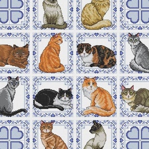 Cats by the Dozen Counted Cross Stitch Pattern - Etsy