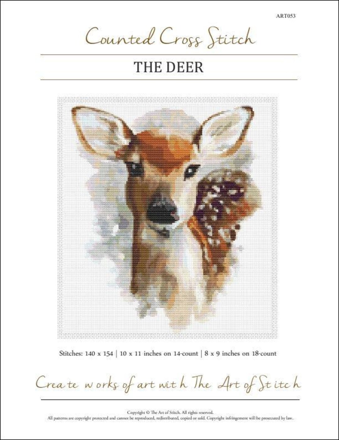 The Deer Counted Cross Stitch Pattern - Etsy