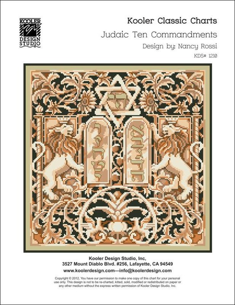 Judaic Ten Commandments Counted Cross Stitch Pattern - Etsy