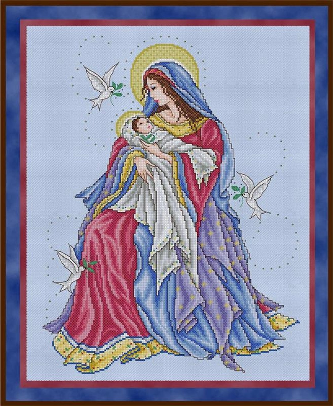 Madonna & Child Counted Cross Stitch Pattern - Etsy