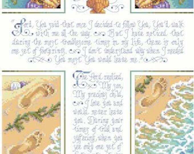 Footprints Counted Cross Stitch Pattern - Etsy
