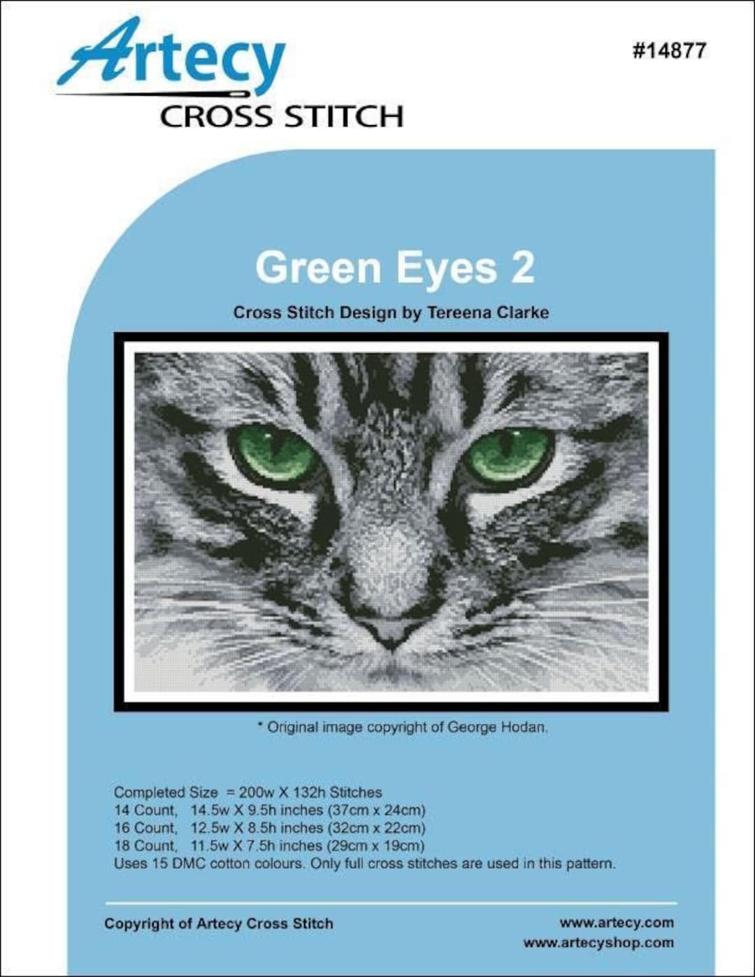 Green Eyes 2 Counted Cross Stitch Pattern by Artecy Cross Stitch - Etsy