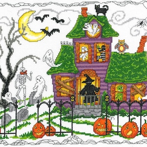 Halloween House Counted Cross Stitch Pattern - Etsy