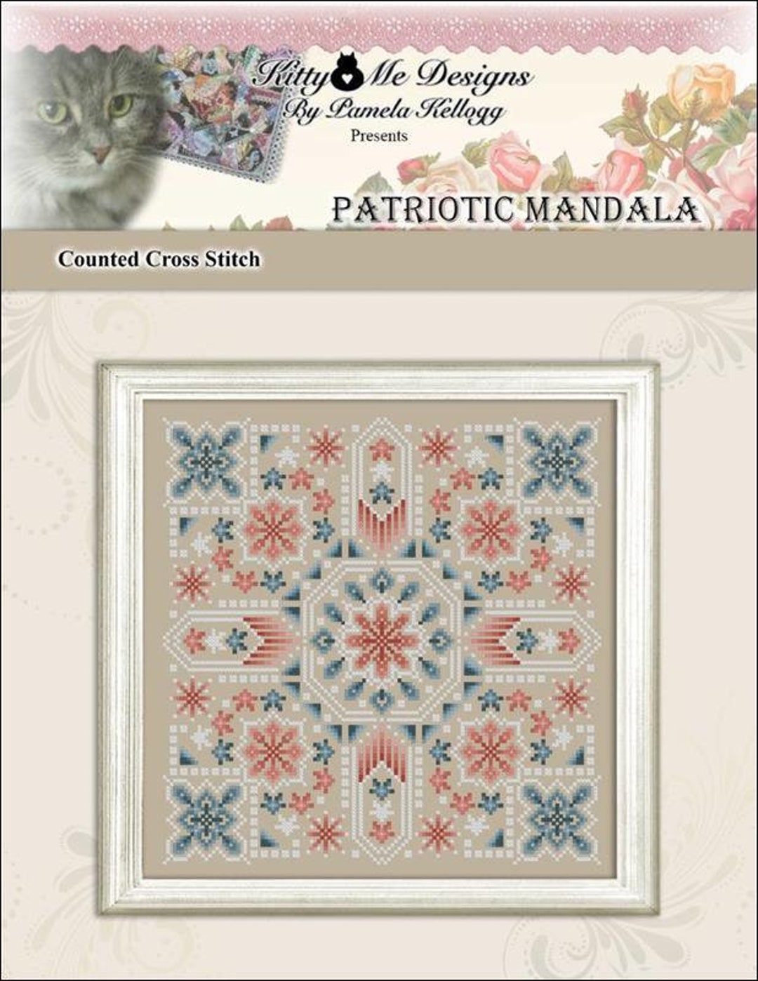 Patriotic Mandala Counted Cross Stitch Pattern by Kitty & Me Designs - Etsy