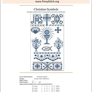 Christian Symbols Counted Cross Stitch Pattern - Etsy