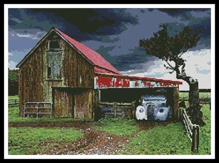Old Barn in a Storm Counted Cross Stitch Pattern - Etsy