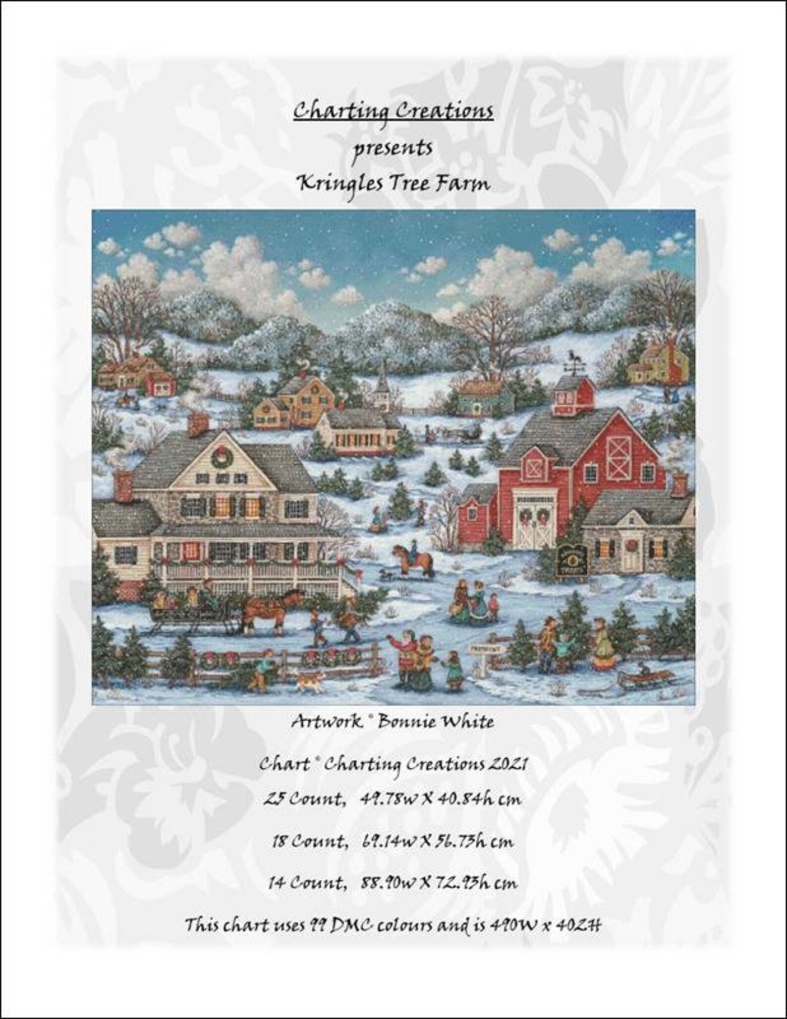 Kringles Tree Farm Counted Cross Stitch Pattern - Etsy
