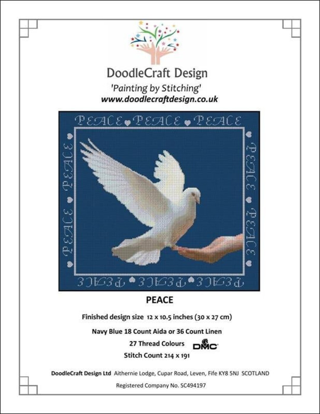 Peace Counted Cross Stitch Pattern by Doodlecraft Design Ltd - Etsy