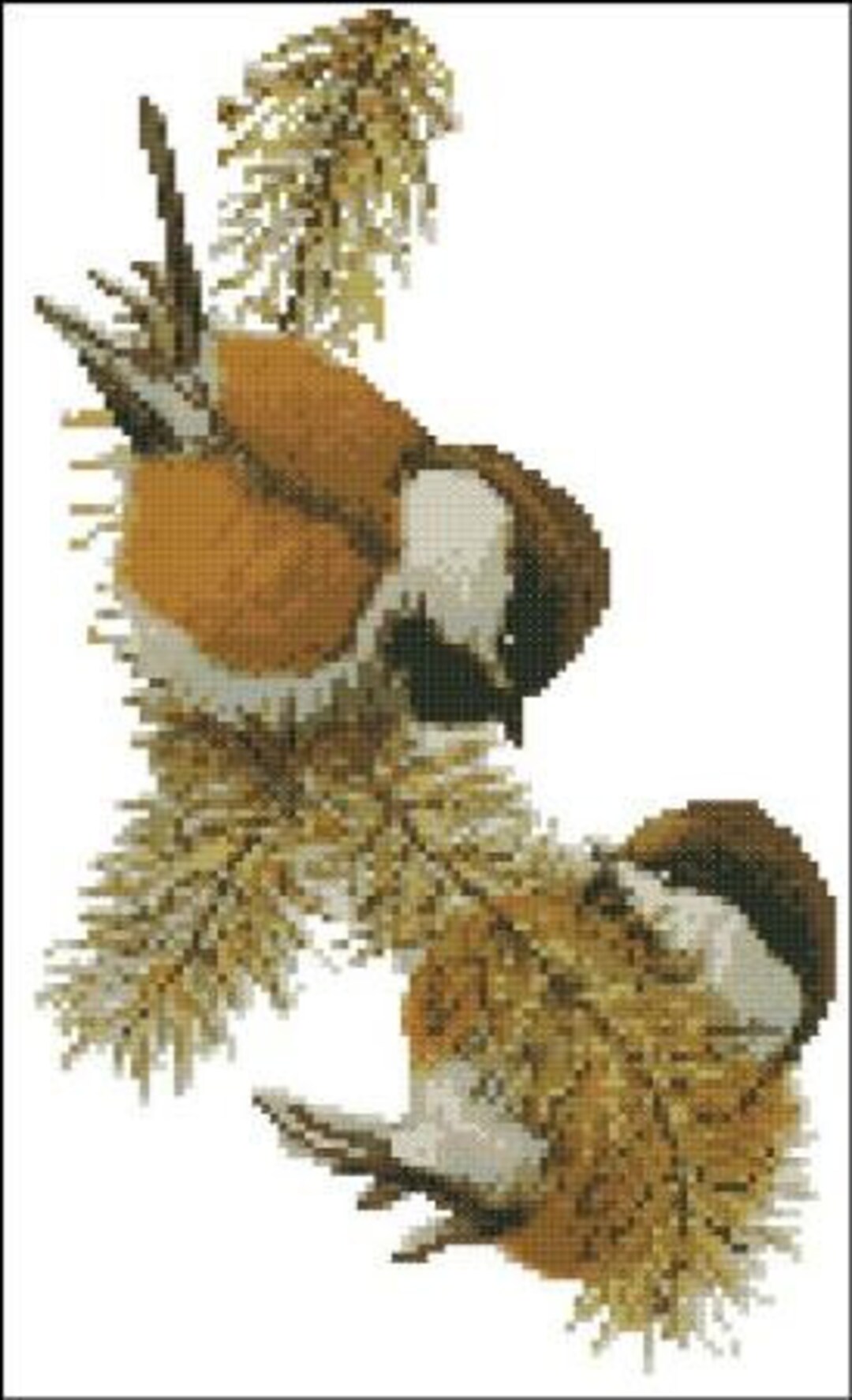 Chestnut Backed Chickadees Counted Cross Stitch Pattern - Etsy