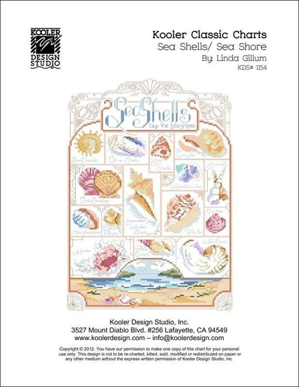 Sea Shells / Sea Shore Counted Cross Stitch Pattern by Kooler Design ...