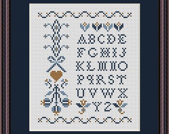 Blue Alphabet, by Town Designs Cross Stitch, Counted Cross Stitch ...
