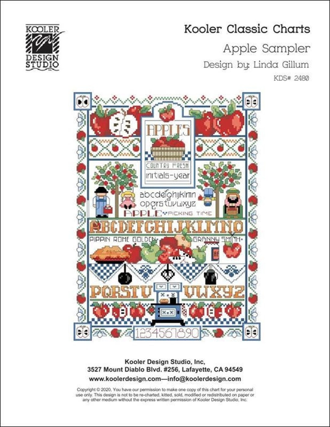 Apple Sampler Counted Cross Stitch Pattern - Etsy