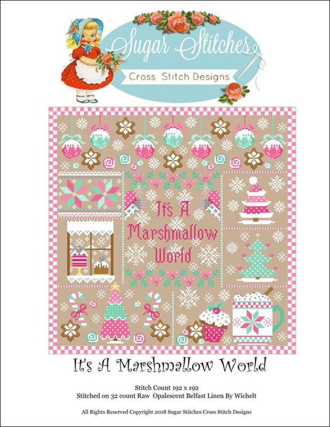 It's A Marshmallow World Counted Cross Stitch Pattern - Etsy