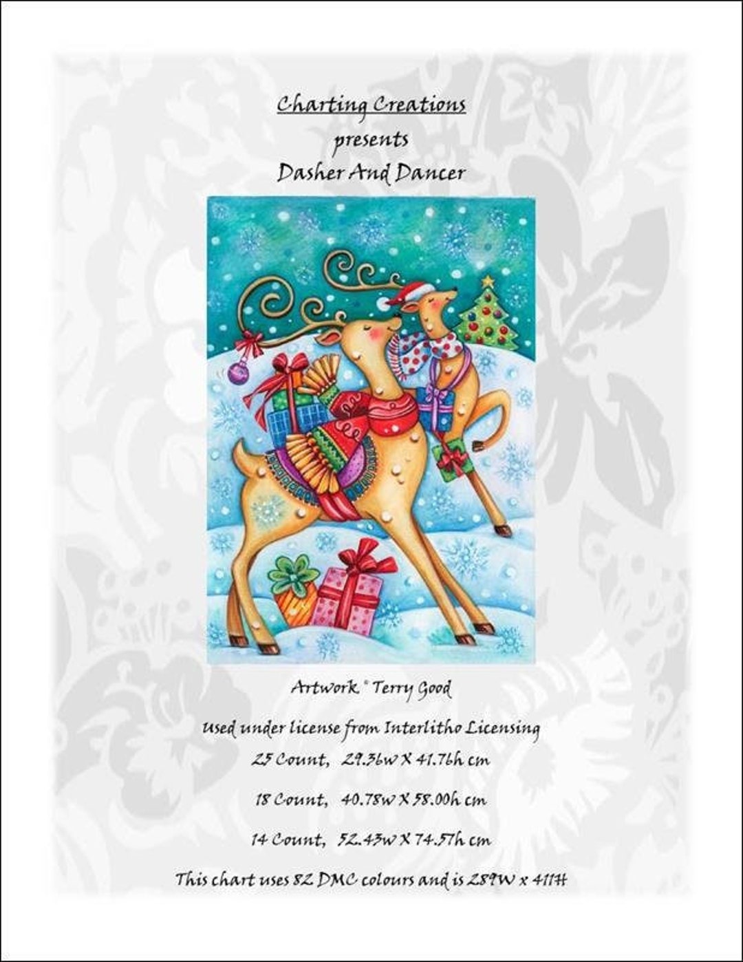 Dasher and Dancer Counted Cross Stitch Pattern - Etsy