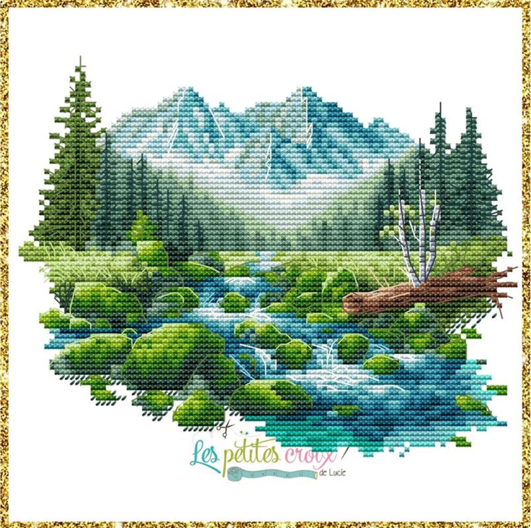 At the Mountain Counted Cross Stitch Pattern - Etsy