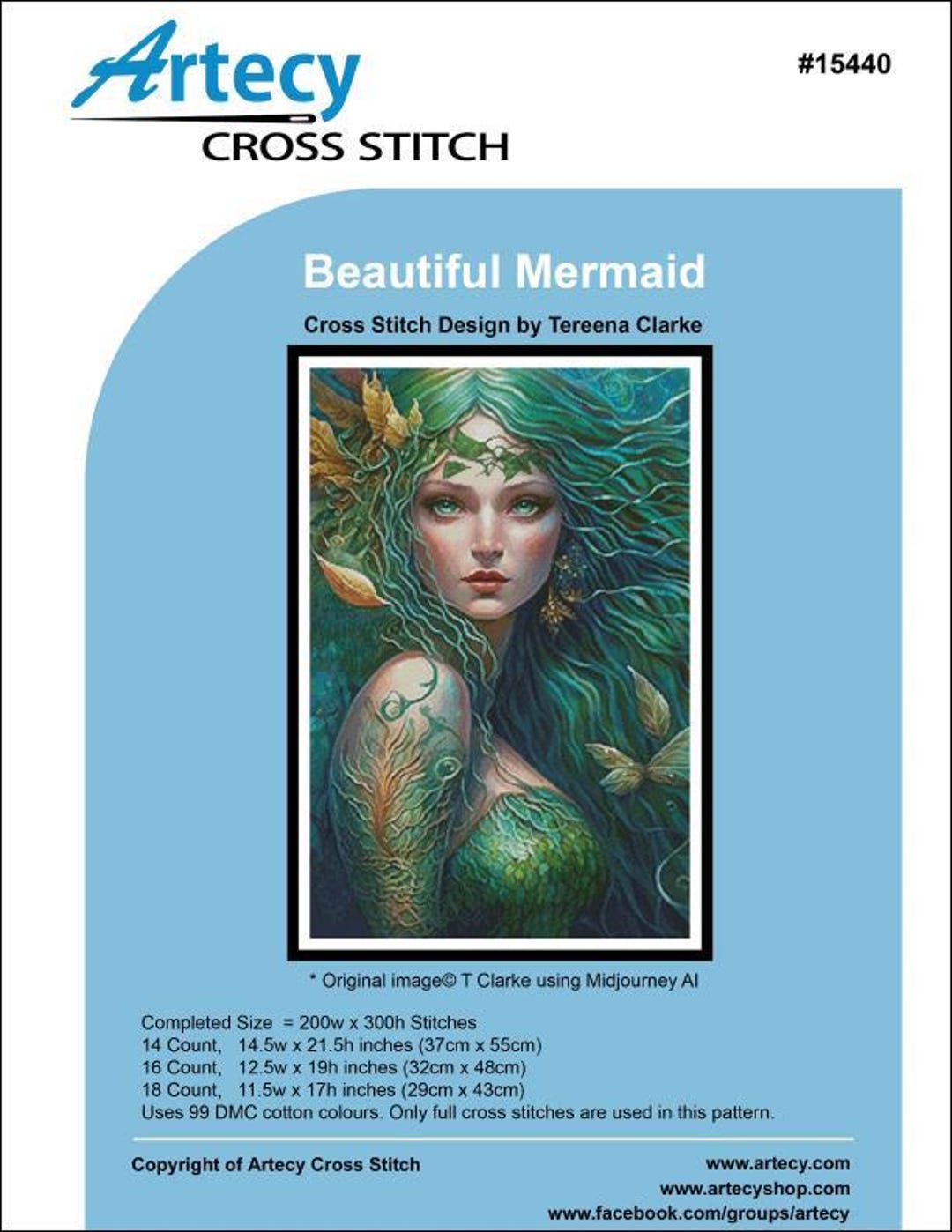Beautiful Mermaid Counted Cross Stitch Pattern - Etsy