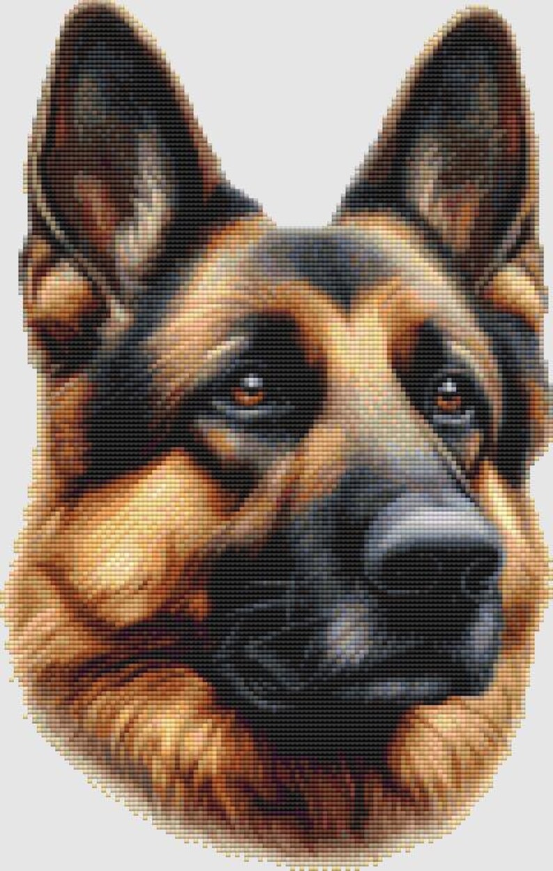German Shepherd Portrait Counted Cross Stitch Pattern - Etsy
