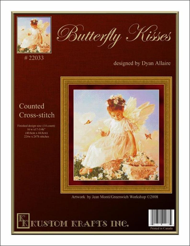 Butterfly Kisses Counted Cross Stitch Pattern by Kustom Krafts - Etsy