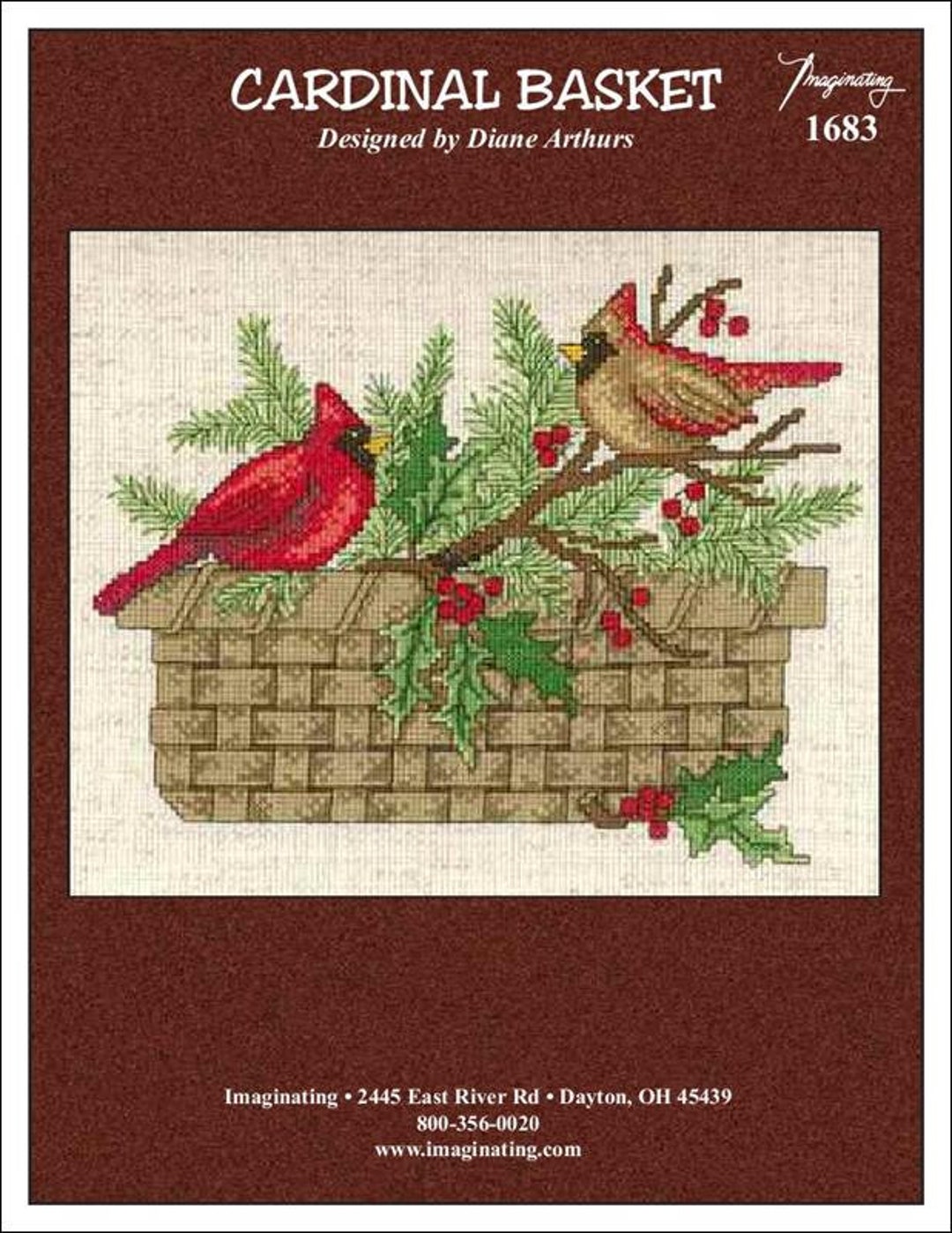 Cardinal Basket Counted Cross Stitch Pattern - Etsy