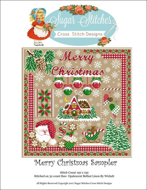 Merry Christmas Sampler Counted Cross Stitch Pattern - Etsy