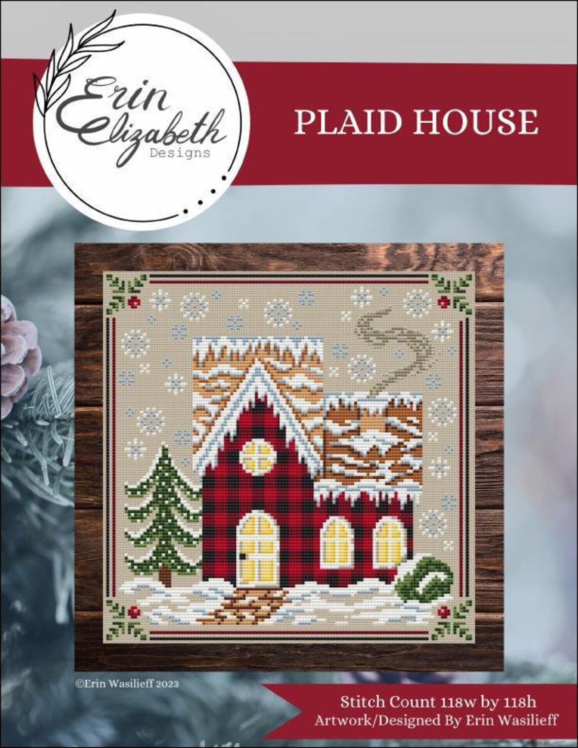 Plaid House Counted Cross Stitch Pattern - Etsy