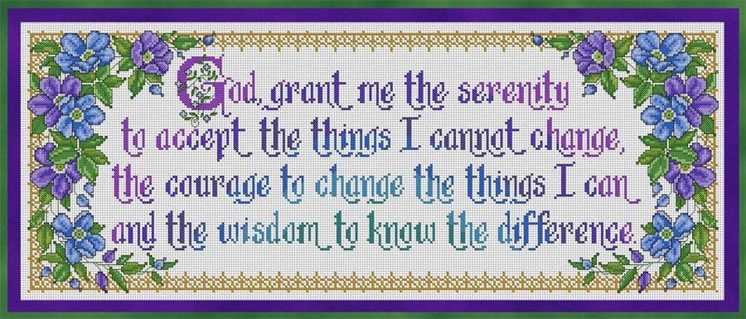 Serenity Prayer Counted Cross Stitch Pattern - Etsy