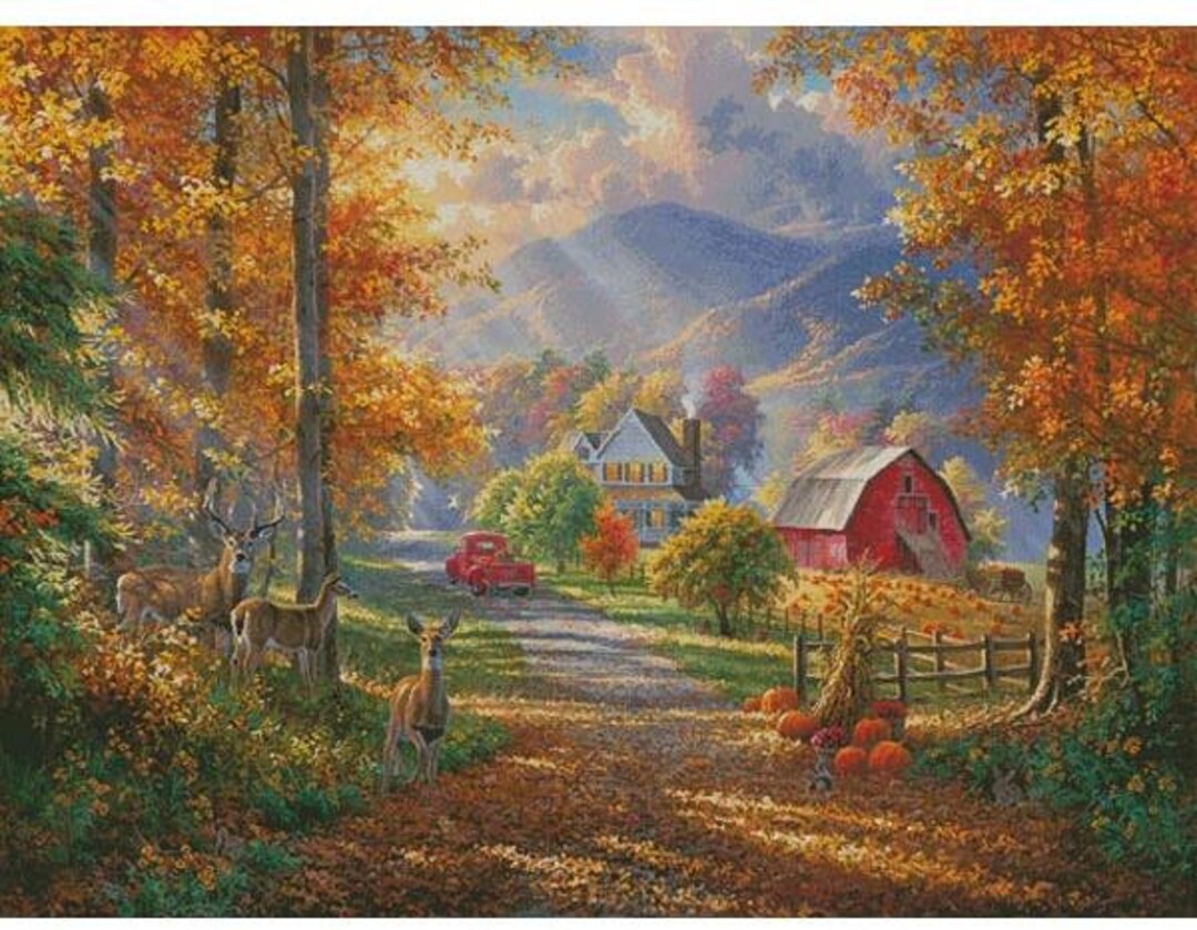 Fall Memories Counted Cross Stitch Pattern Choice of 2 Sizes - Etsy