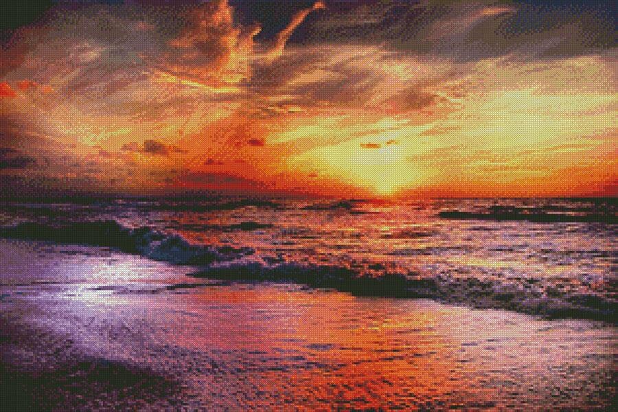 Colourful Sunset 2 Counted Cross Stitch Pattern by Artecy Cross Stitch ...