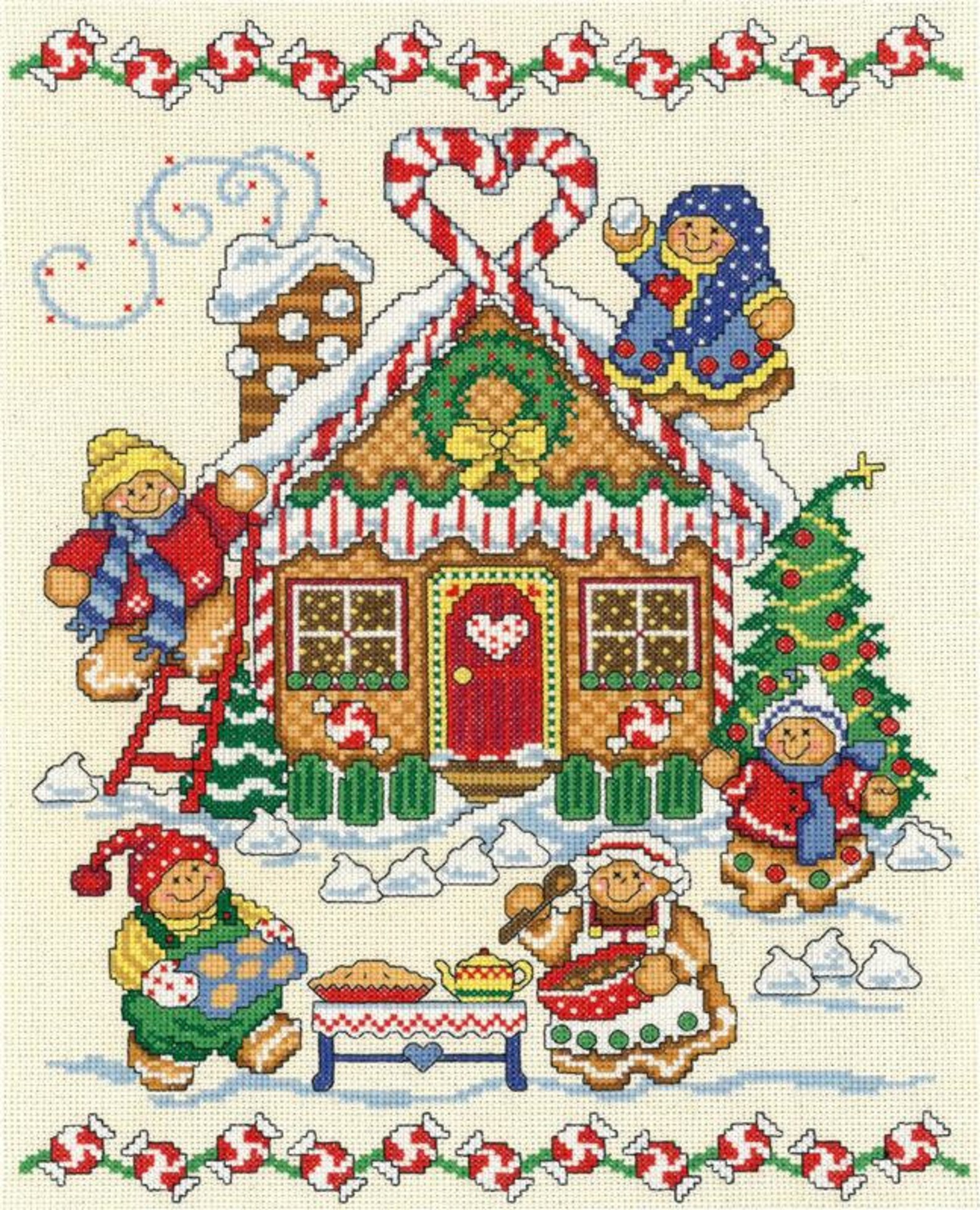 Gingerbread Family Counted Cross Stitch Pattern - Etsy
